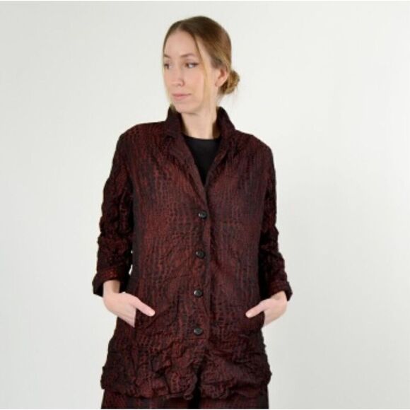 Sun Kim | Jackets & Coats | Incredible Sun Kim Art To Wear Burgundy ...